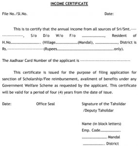Documents Required as Income Proof for Scholarship in India