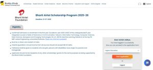 Bharti Airtel Scholarship Program 2025-26 – Dates and Eligibility